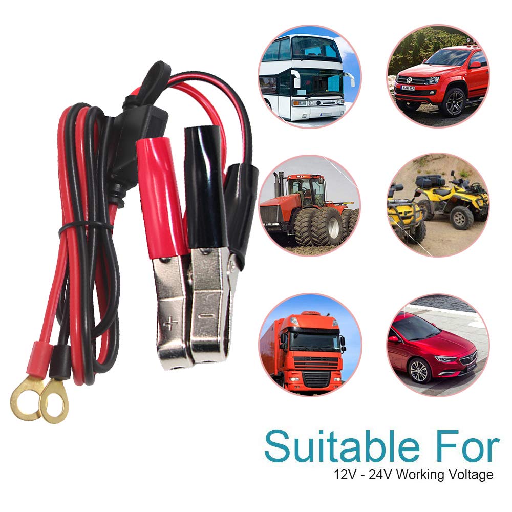 Snapklik.com : Battery Alligator Clips Booster Jumper Cable - O Ring ...