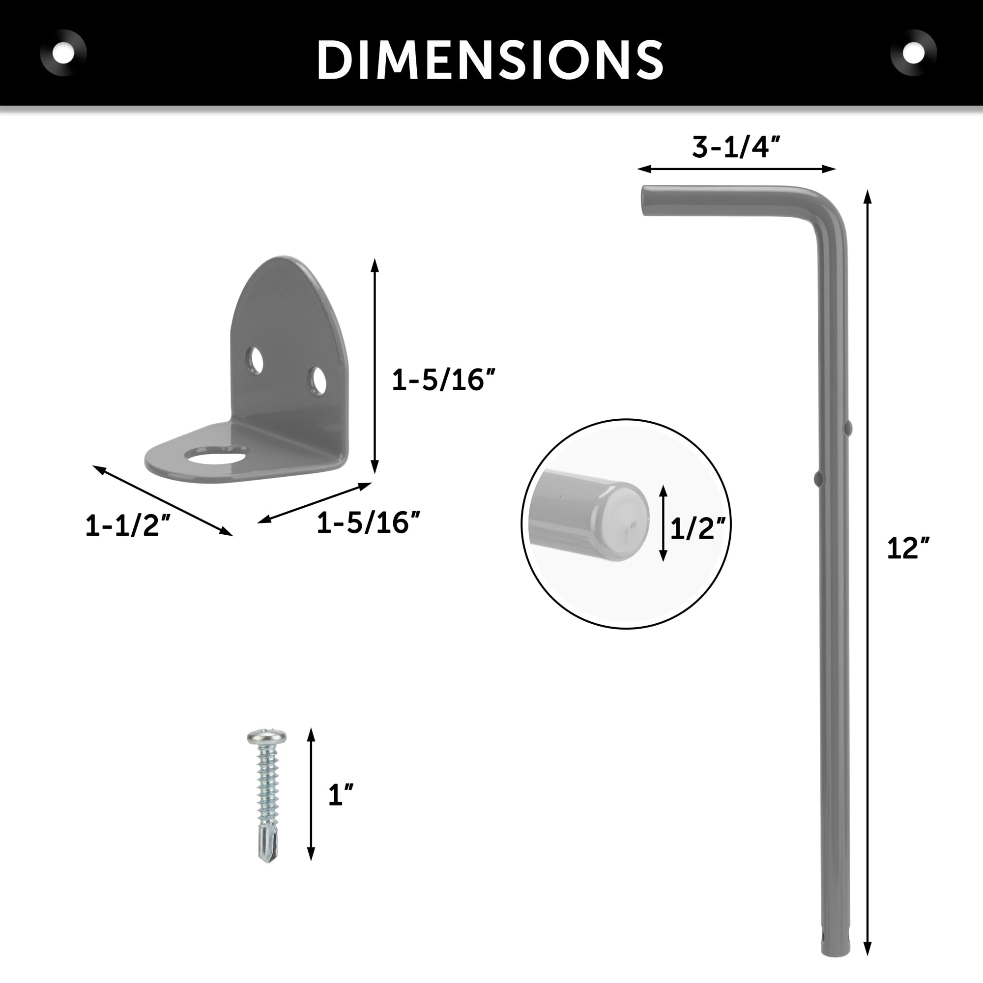 Snapklik.com : 12" Cane Bolt Heavy Duty Drop Rod Gate Stopper Hardware
