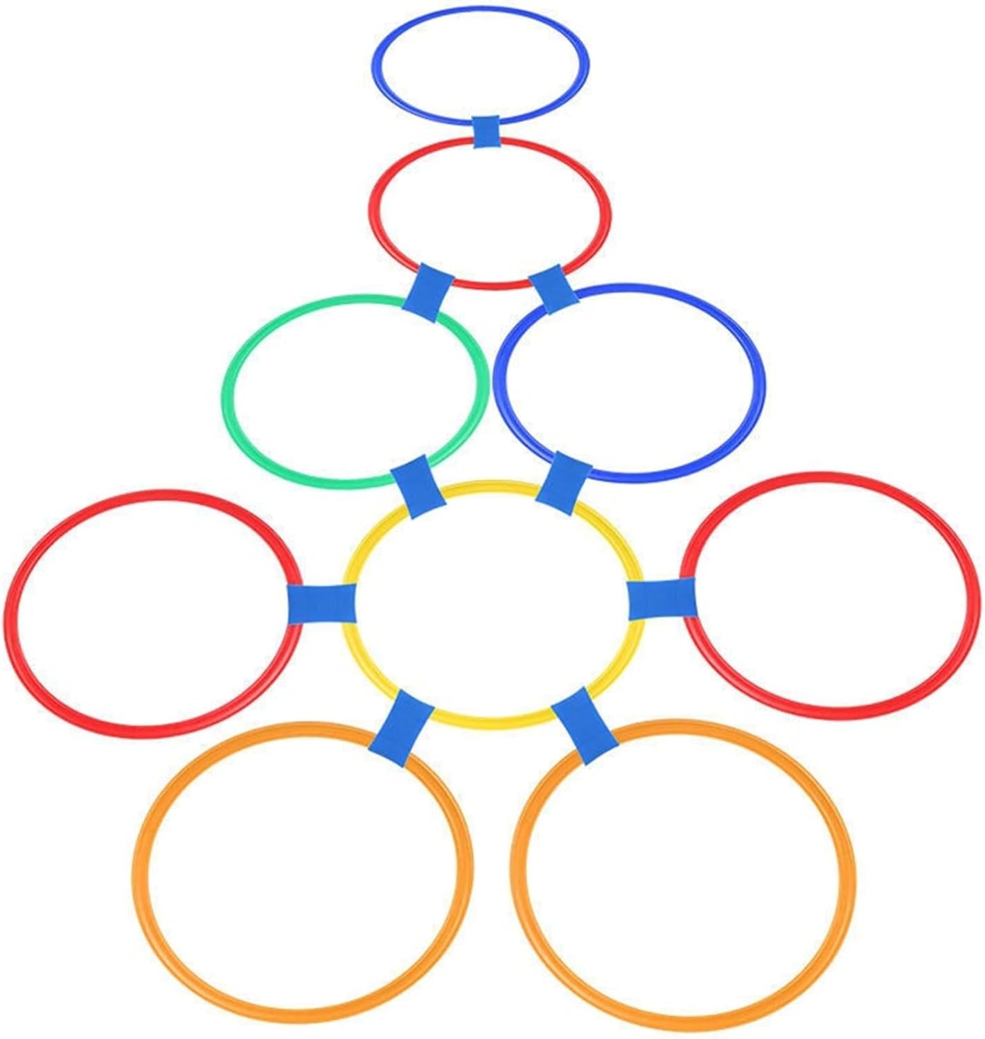 NIDONE Hopscotch Rings, Multi-Colored Plastic Rings, 10Pcs Round Hoops ...