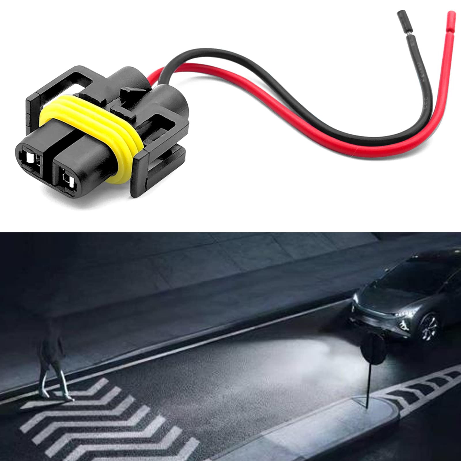 H11 H8 Female Connector Pigtail Wiring Harness 2-Pack H8 H9 H11 Female ...