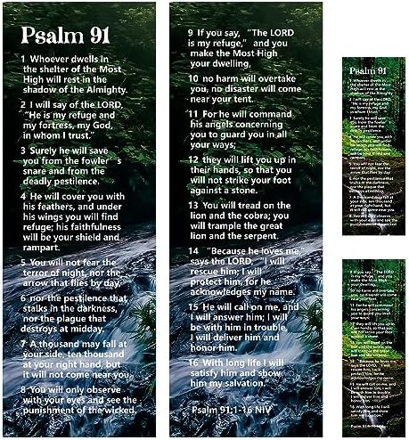 Amazon.com: Gueevin 70 Pcs Psalm 91 Bookmarks Christian Bookmarks with ...