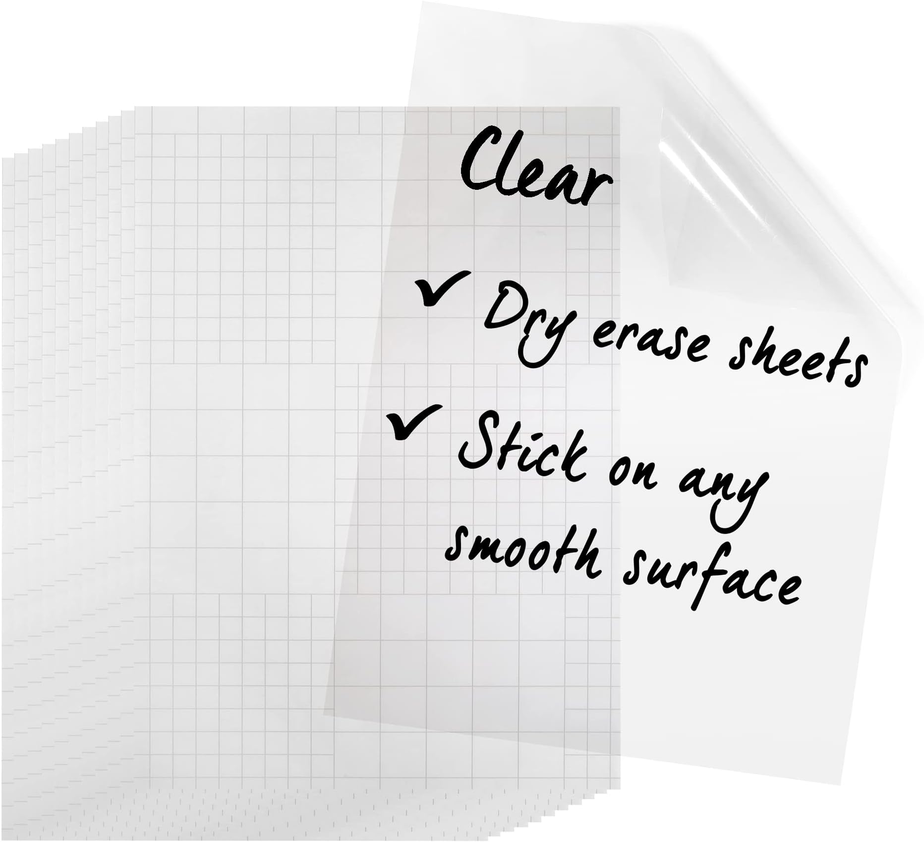 Amazon.com : AcrossSea Clear Dry Erase Board Sticker - 10 Sheets of A4 ...