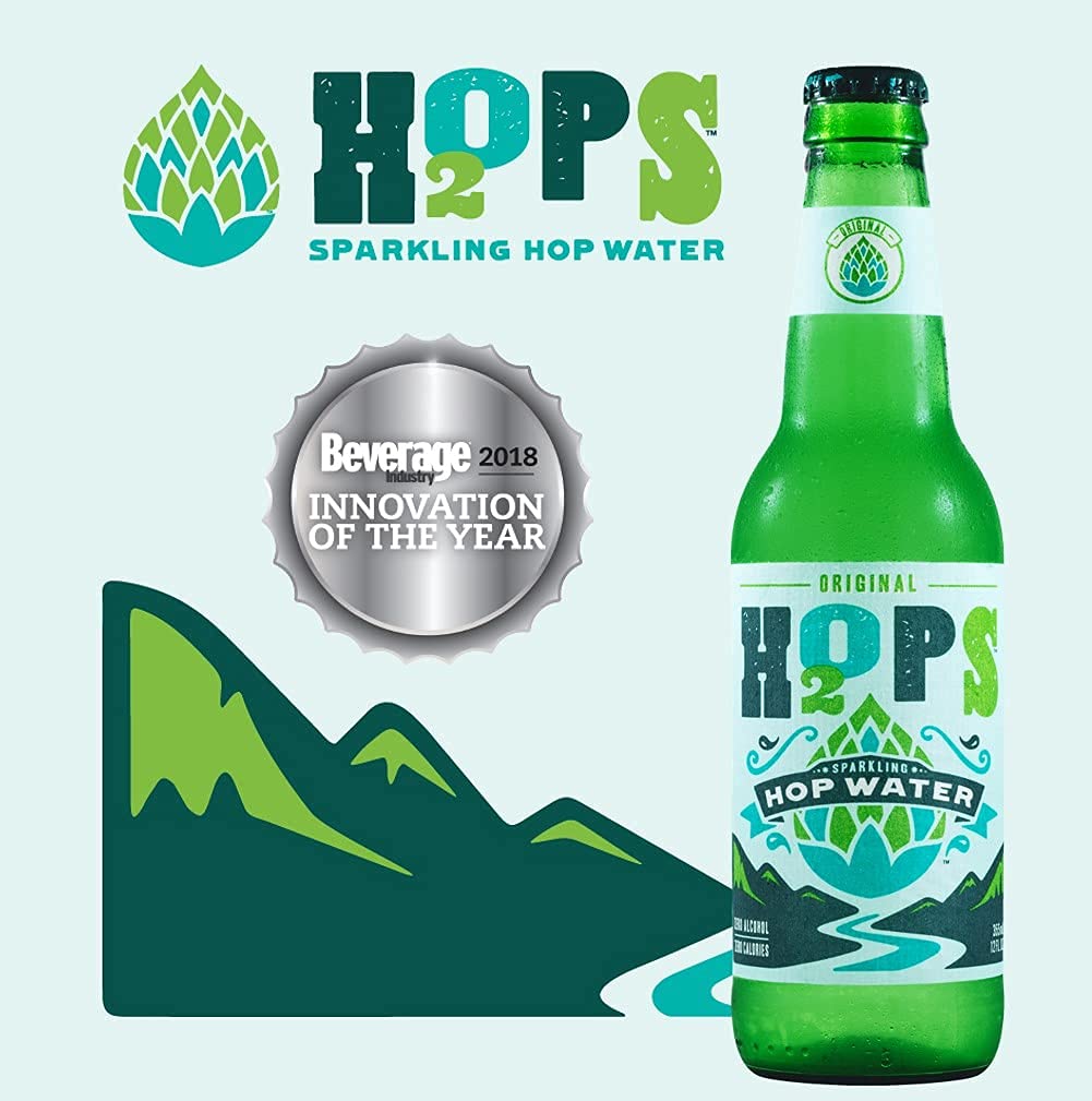 H2OPS Sparkling Hop Water - Original, 0 Alcohol, 0 Calorie, (24 Pack ...