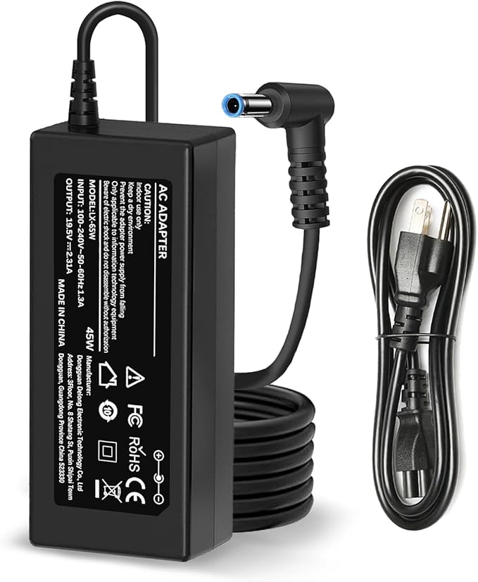 Amazon.com: 45W Charger Replacement for HP Laptop Computer Smart Blue ...