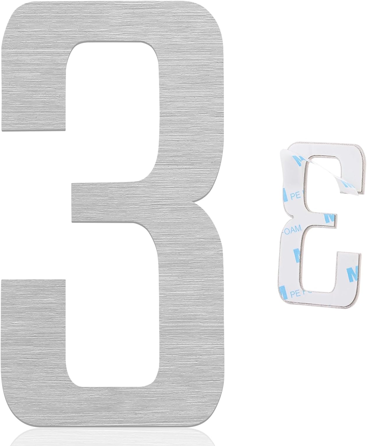 Amazon.com: 3 Inch House Numbers Self-adhesive, Modern Metal Stainless ...
