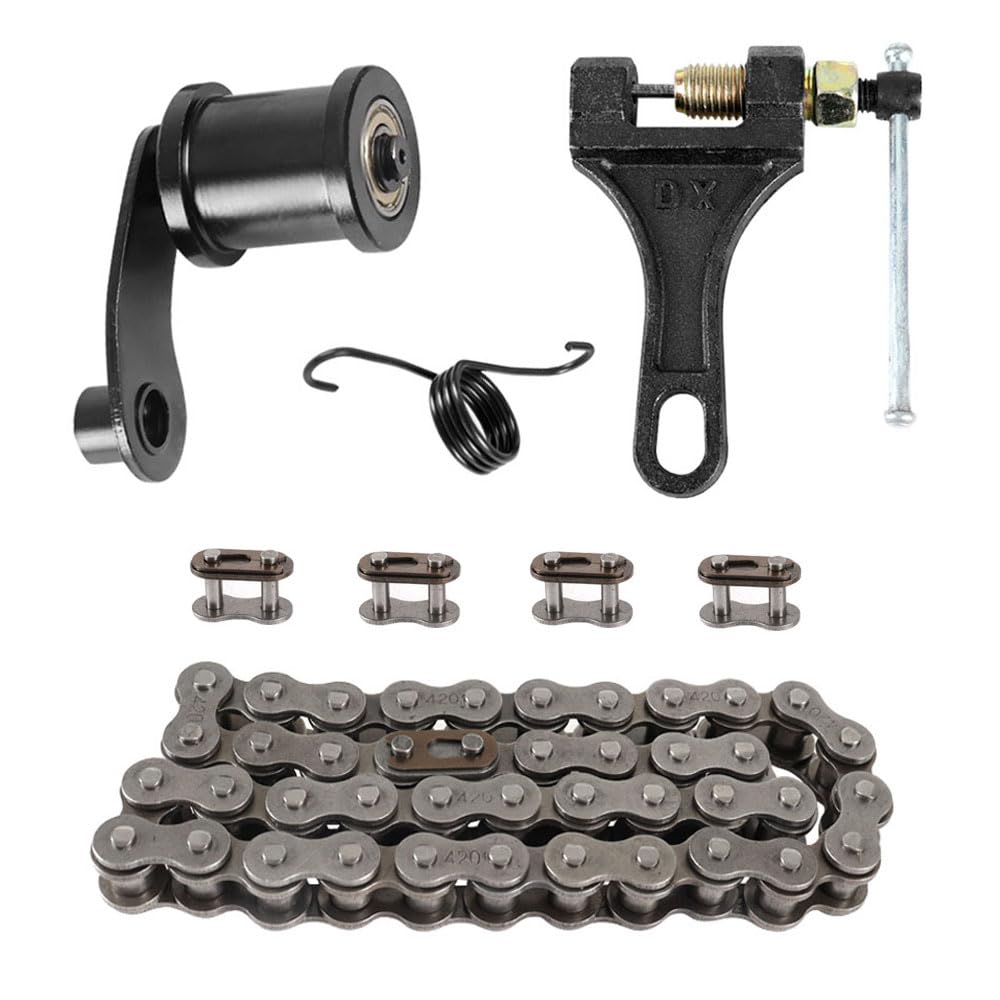 Amazon.com: Chain Tensioner 420 Roller Spring Chain 42L Link 4 Master ...