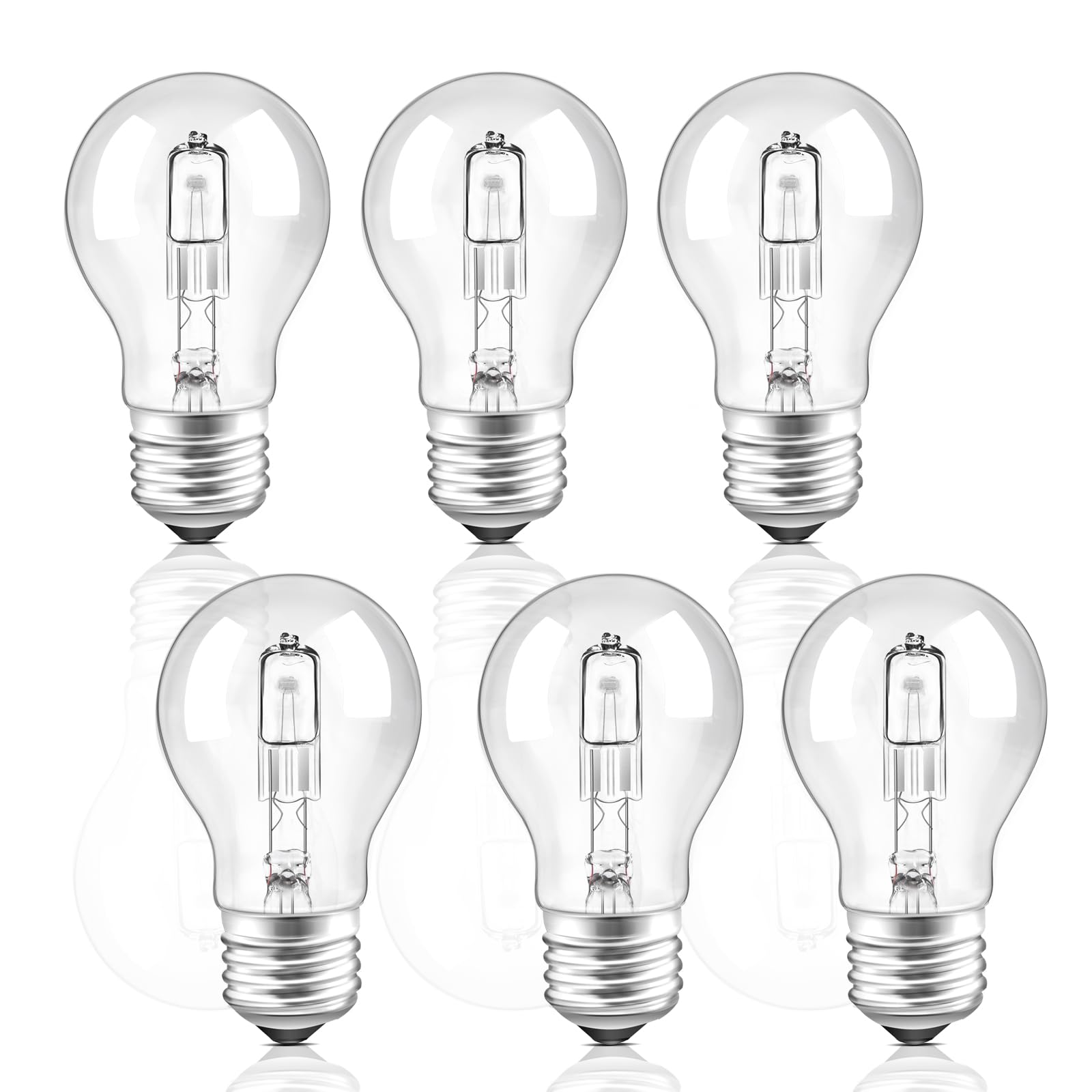 E27 42W Halogen Light Bulb, Dimmable, Globe A55 E27 Edison Screw Light ...