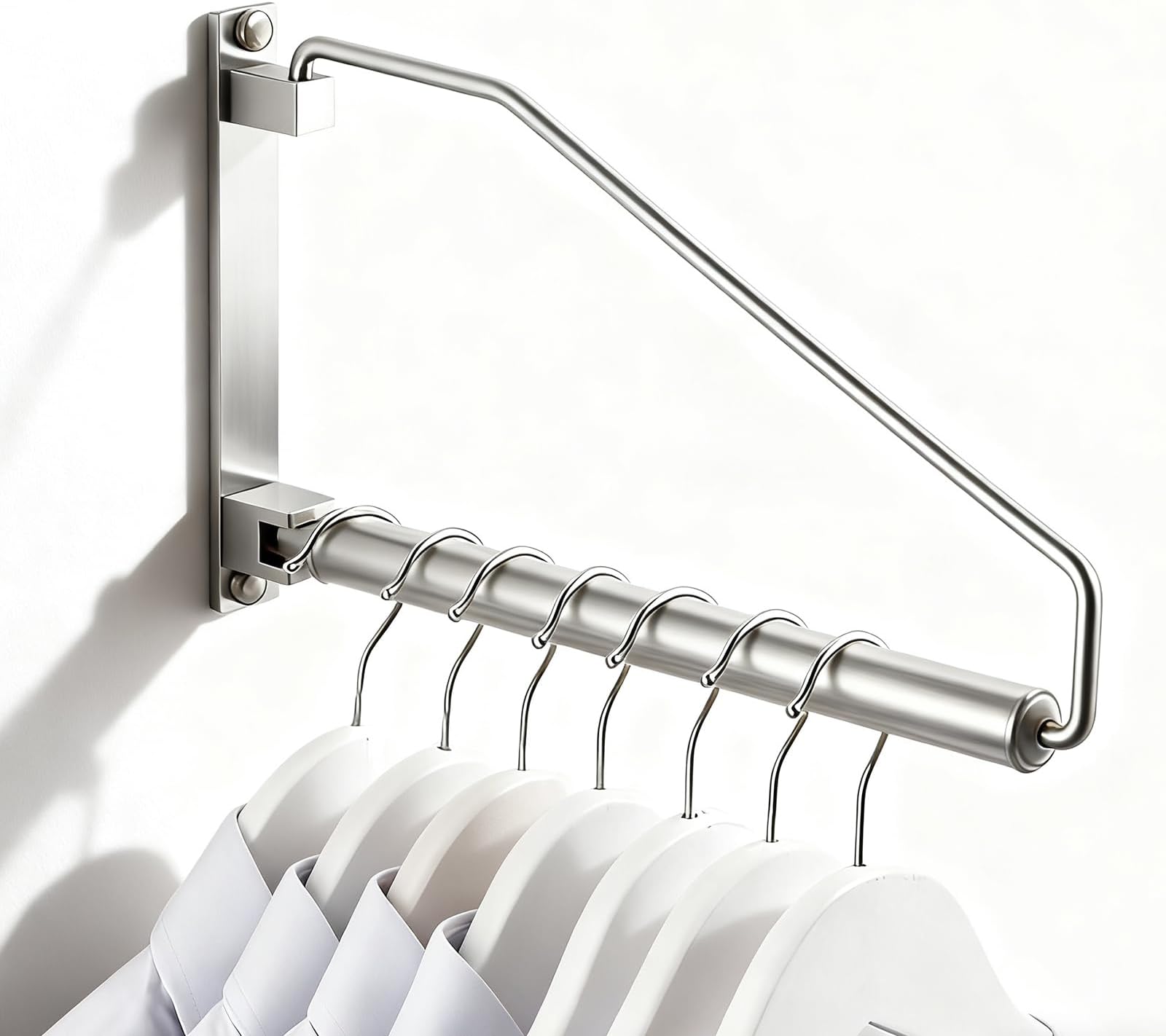 Folding Wall Mounted Clothes Hanger Rack Clothes Hook Solid Brass ...