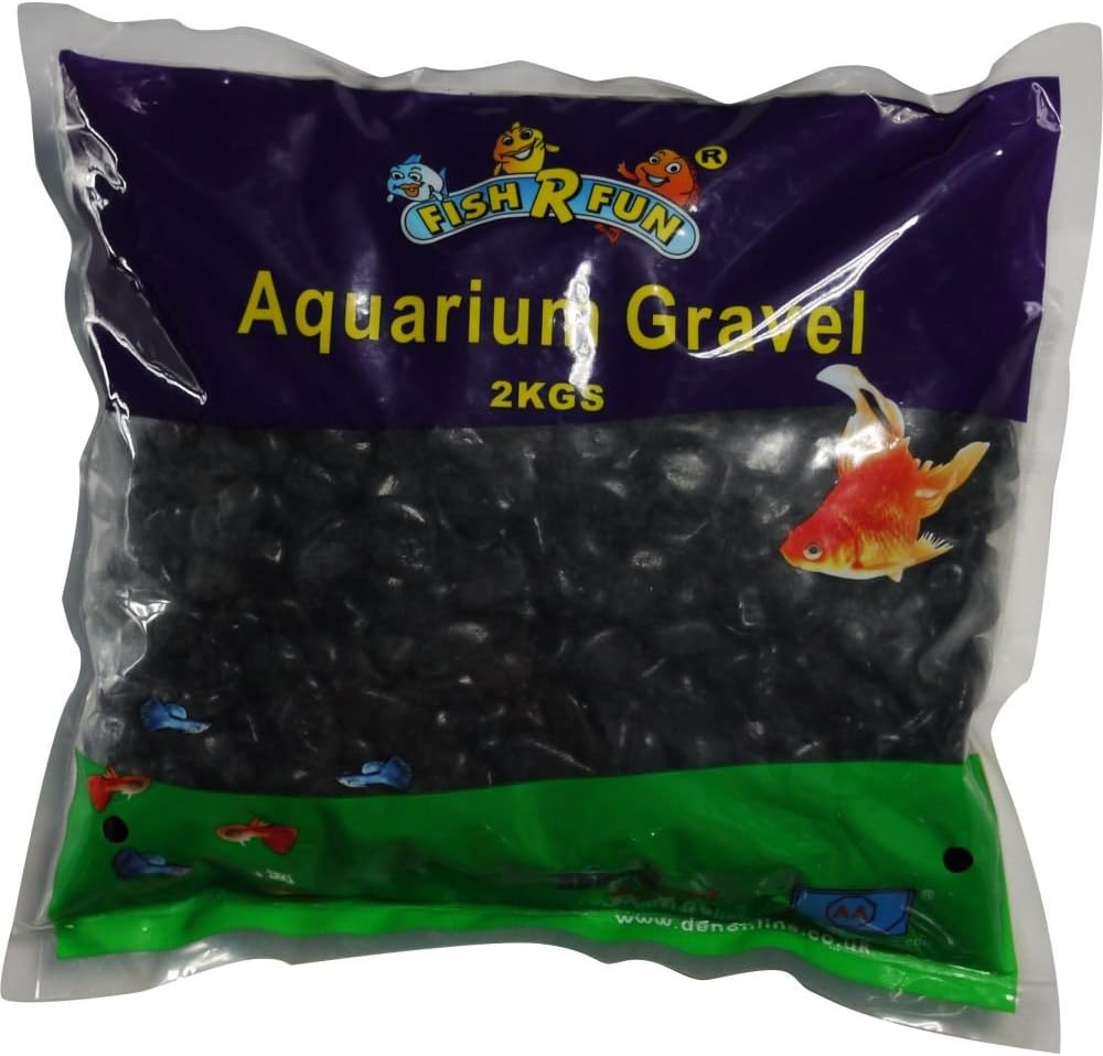Fish R Fun Coated Black Gravel 2kg : Amazon.co.uk: Pet Supplies