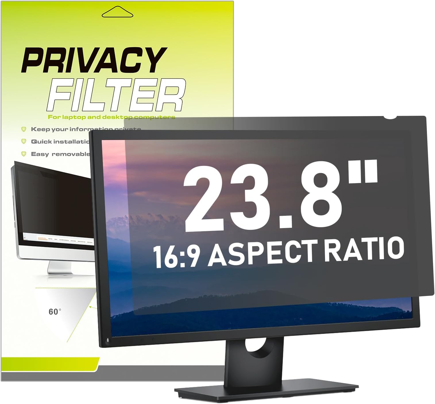 LAMA 23.8 Inch Computer Privacy Screen Filter, Universal Computer ...