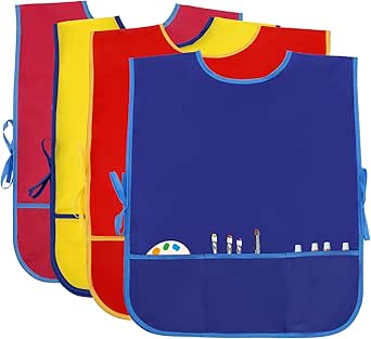 Amazon.com: BAHABY 4Pcs Kids Art Smocks - Waterproof Painting Aprons ...