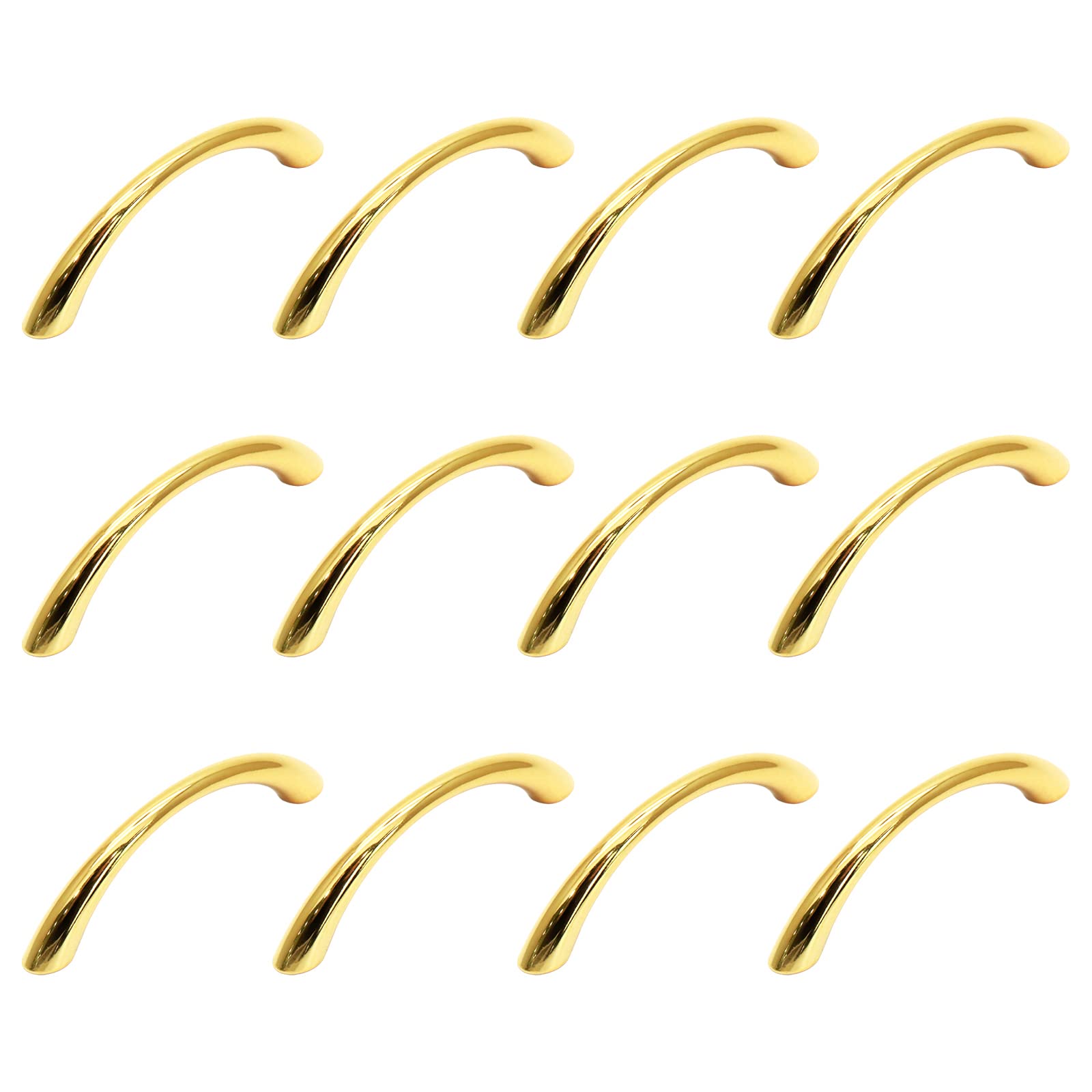 Savagrow 12pcs Modern Curved Arch Cabinet Pulls Zinc Alloy Gold Bow ...