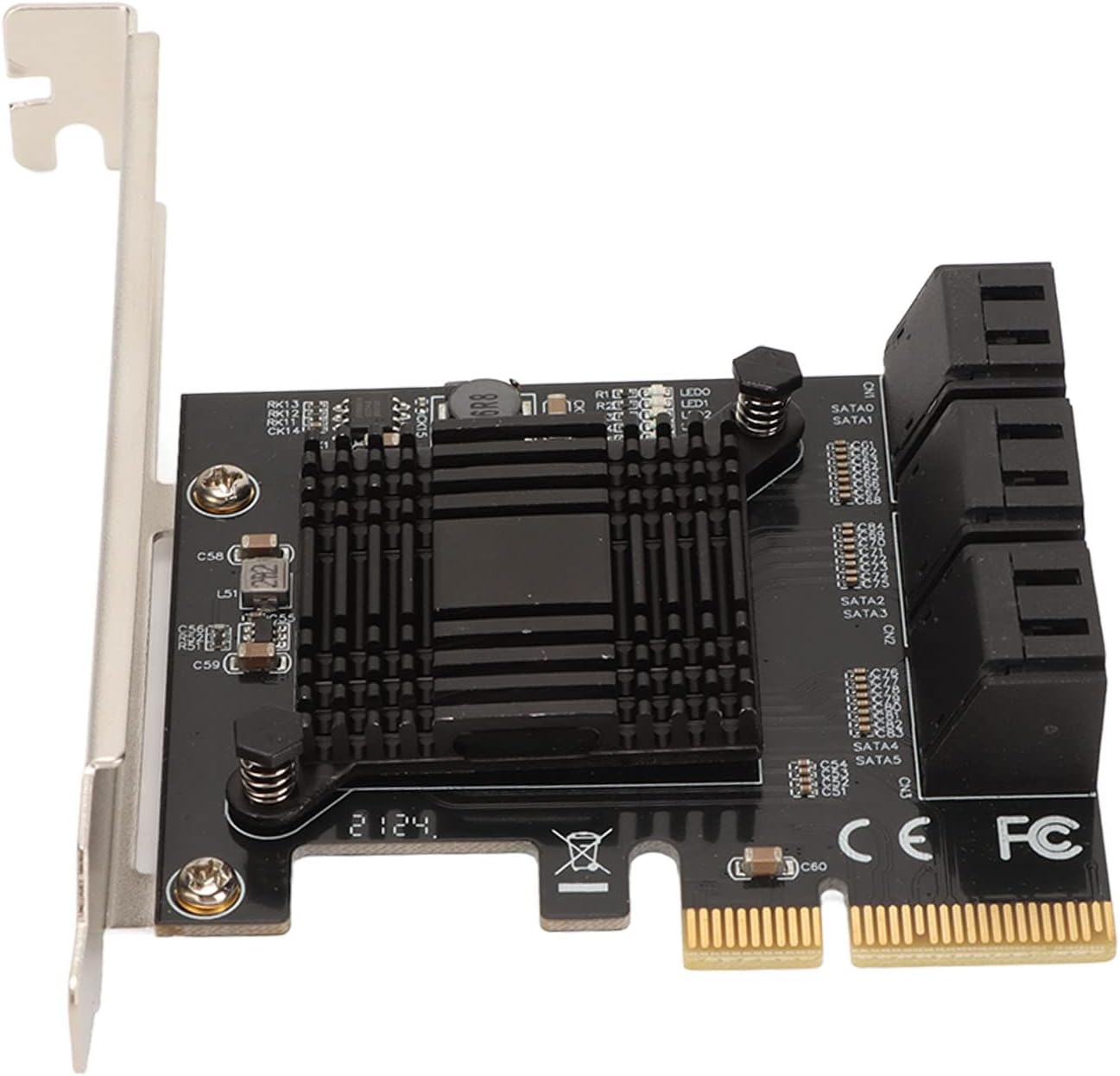 Bewinner PCIe SATA-Karte, 6 Ports PCI E auf SATA 3.0-Erweiterungskarte ...