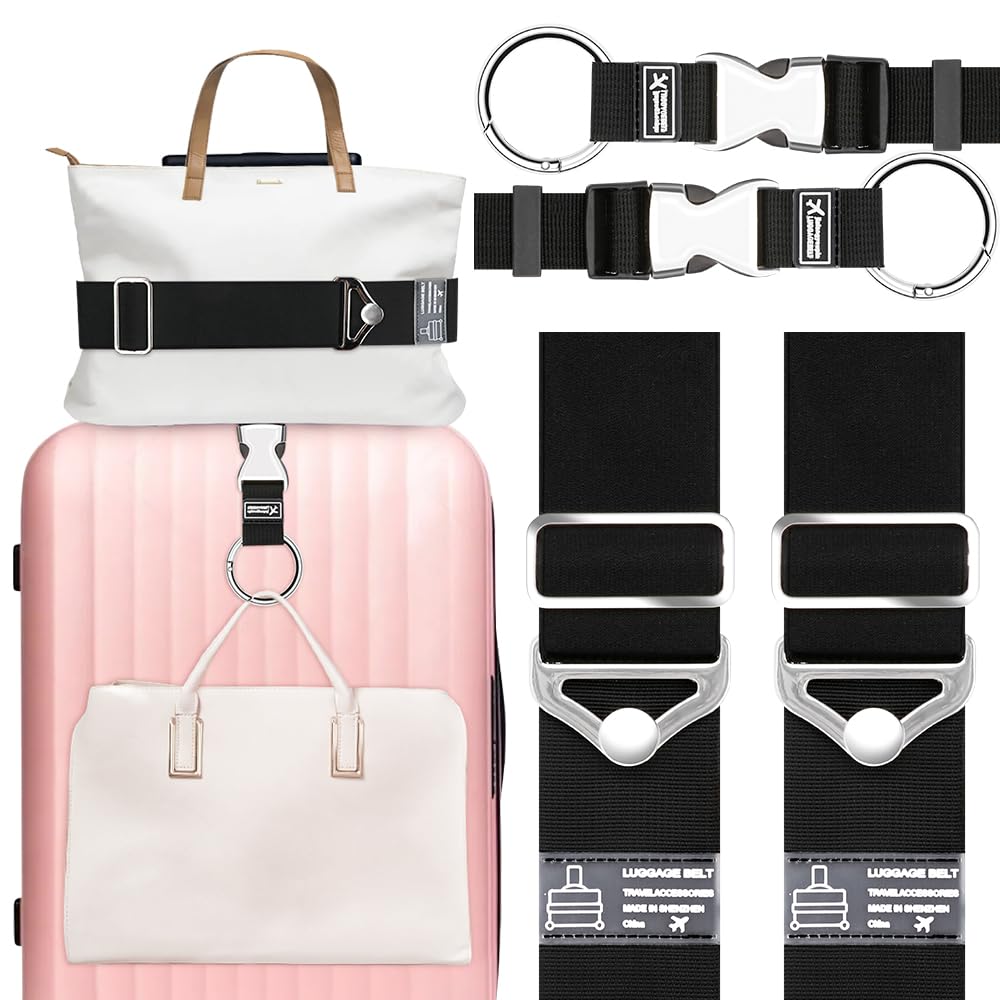 Snapklik.com : Gutsdoor 2-in-1 Travel Belt Luggage Strap - 4 Pack Add A ...