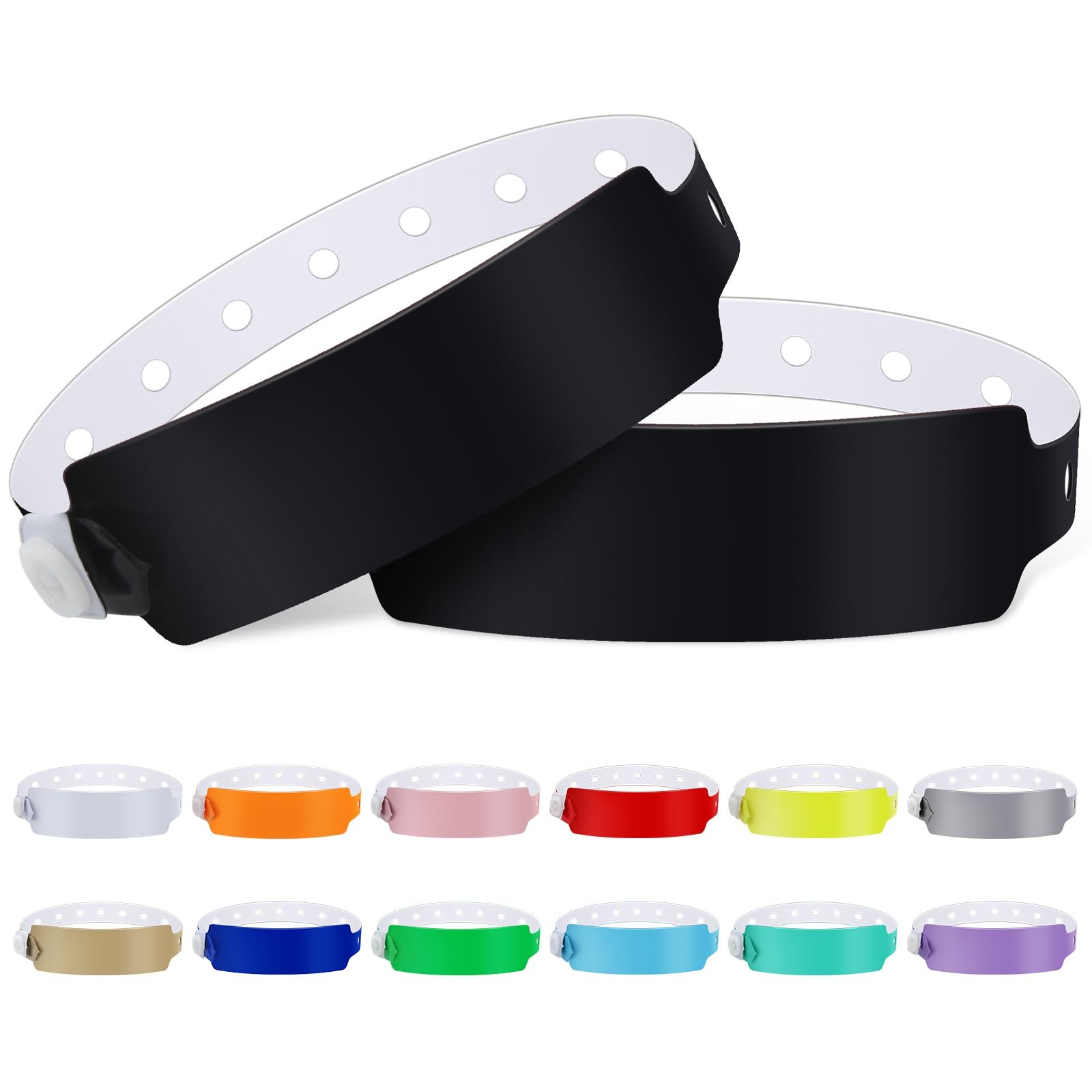 Amazon.com: 100pcs Colored Vinyl Wristbands, Waterproof Wristbands ...