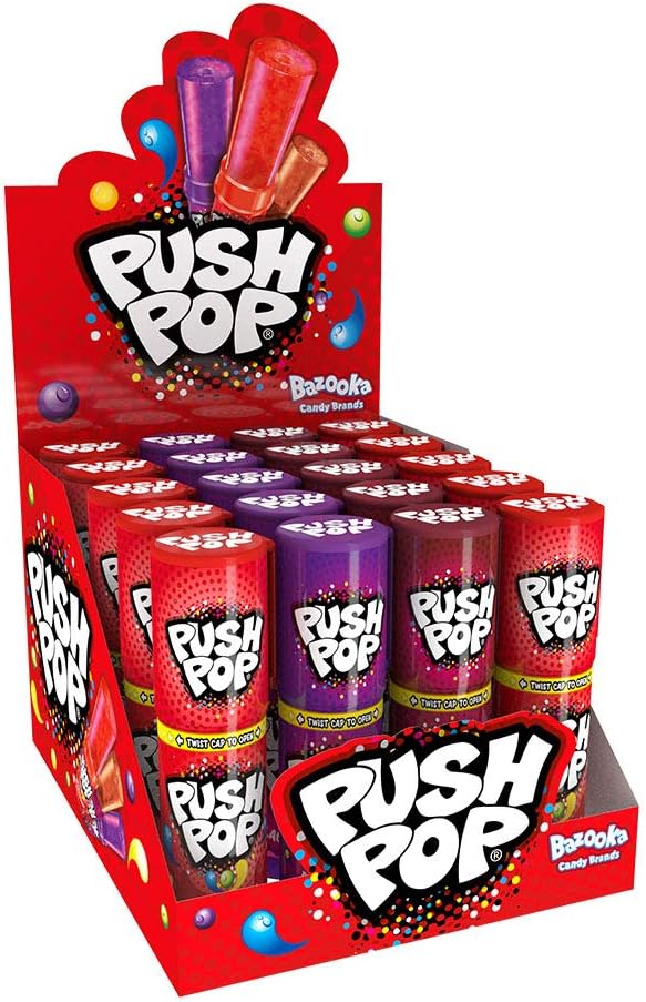 Push Pop Lollipops – 20 Lollies of 3 Assorted Flavours - 10 Strawberry ...