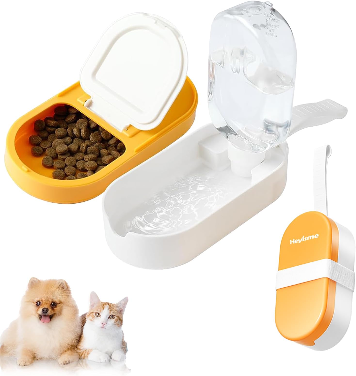 Pet Supplies : HEYISME Dog Water Bottle, Dog Bowl 2-in-1, Food ...