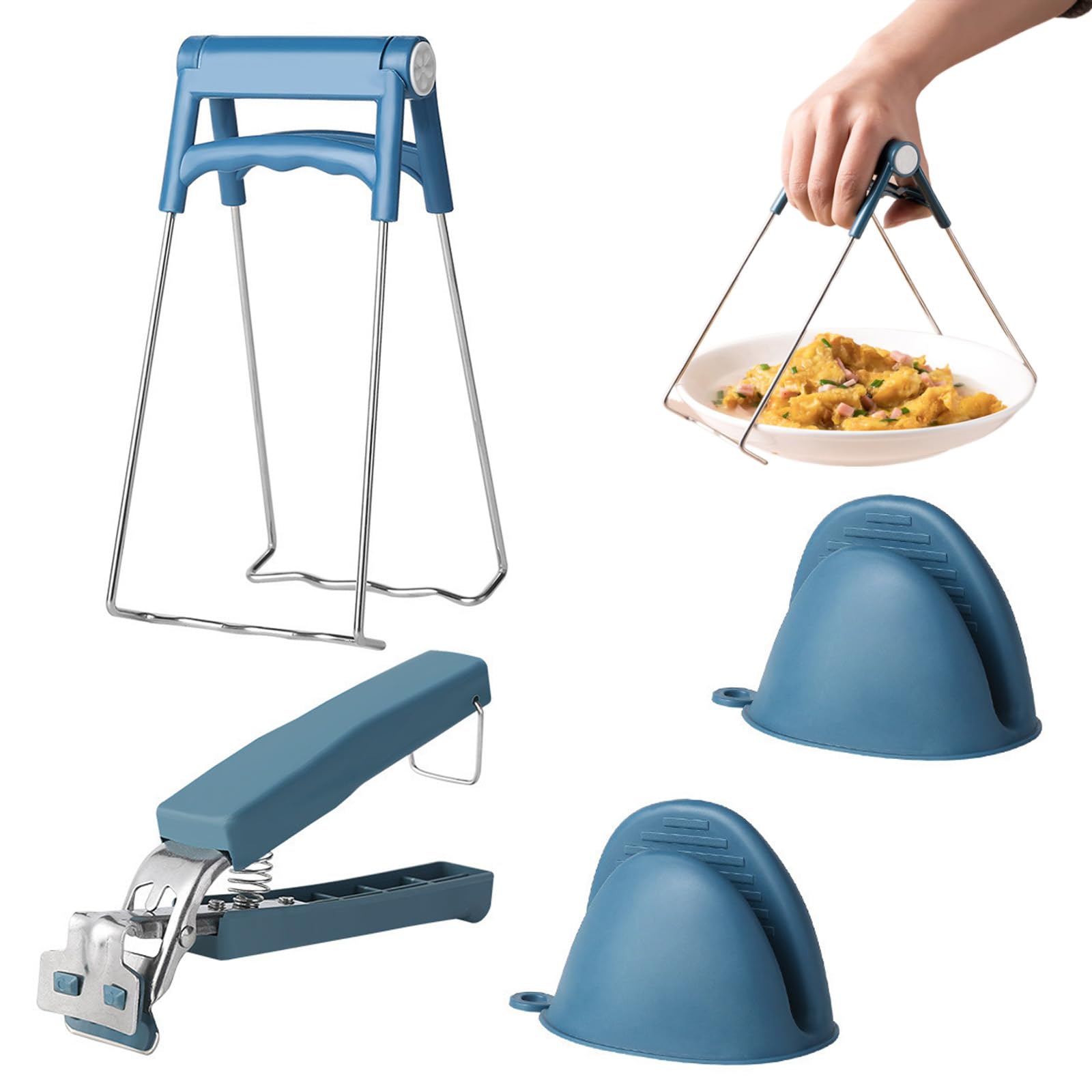 4Pcs Anti Scald Hot Plates Gripper Stainless Steel Bowl Clip Essential ...