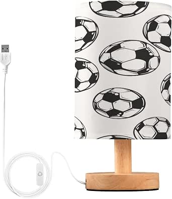 Qilmy Sports Football Bedside Table Lamp for Bedroor Nightstand,Small ...