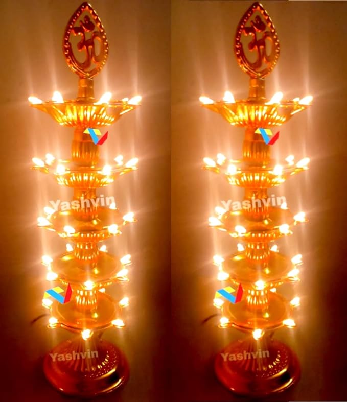 Buy Balaji E Retail Puja Light for Mandir 5 Layer Electric Diya 35 Deep ...
