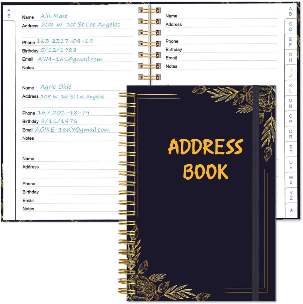 Amazon.com : Address Book with Alphabetical Tabs - Telephone & Address ...