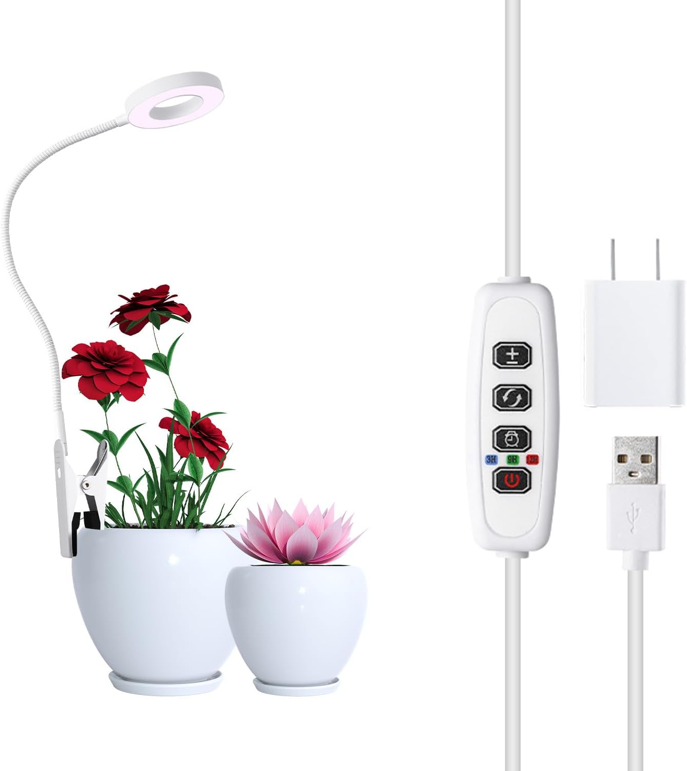 Amazon.com : RWNTAO Halo Ring Grow Lights for Small Indoor Plants, Red ...