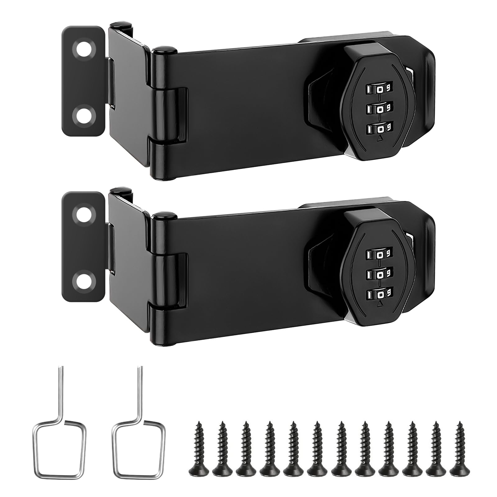 Cabinet Door Locks, 4 Inch Collapsible Password Rotary Hasp Locks ...