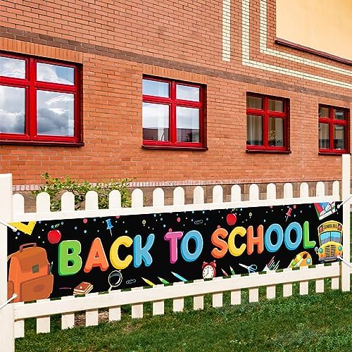 Amazon.com: 72 x 44 Inch Welcome Back to School Banner - First Day of ...