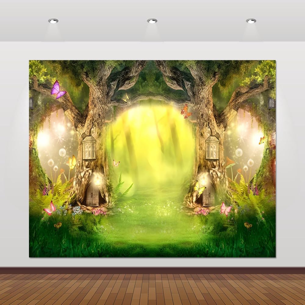 Amazon.com : Spring Enchanted Forest Backdrop 10x8ft Fairy Tale ...