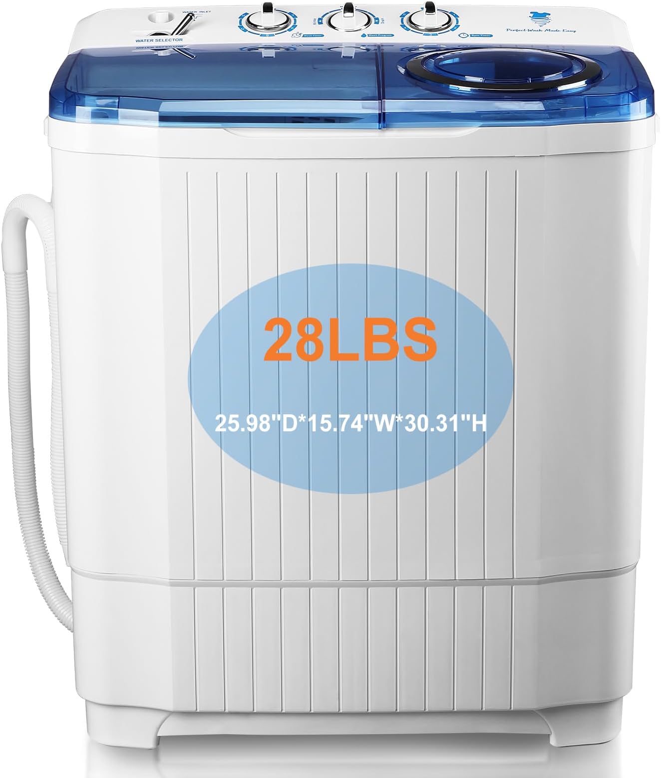 Amazon.com: Cucina Magica Portable Twin Tub Washing Machine - 28Lbs ...