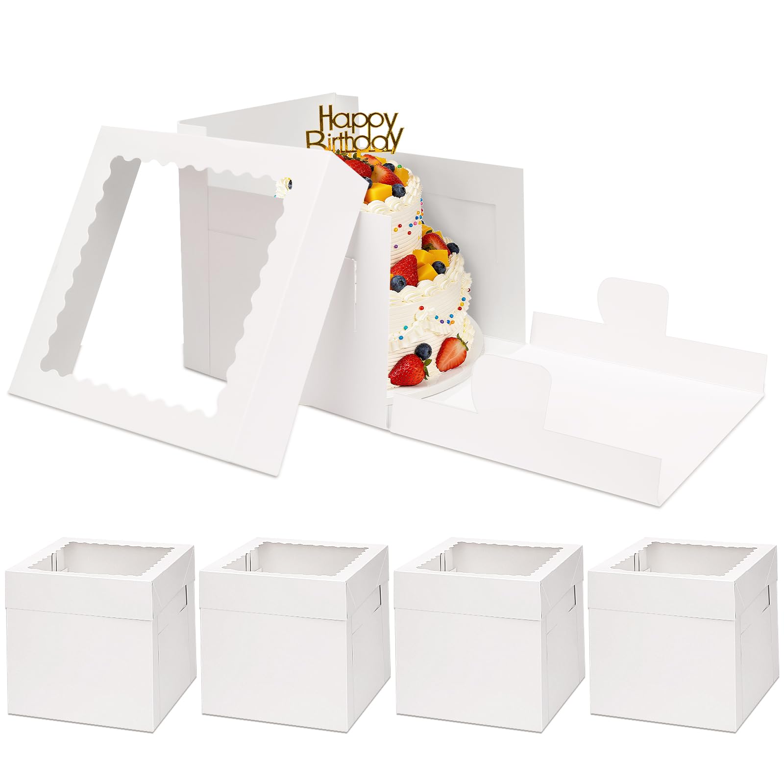Snapklik.com : Moretoes 5 Pack Cake Boxes 8 Inch, Bakery Containers