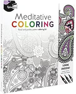 Amazon.co.jp: Spice Box Meditative Coloring-50 Anti-Stress Coloring ...