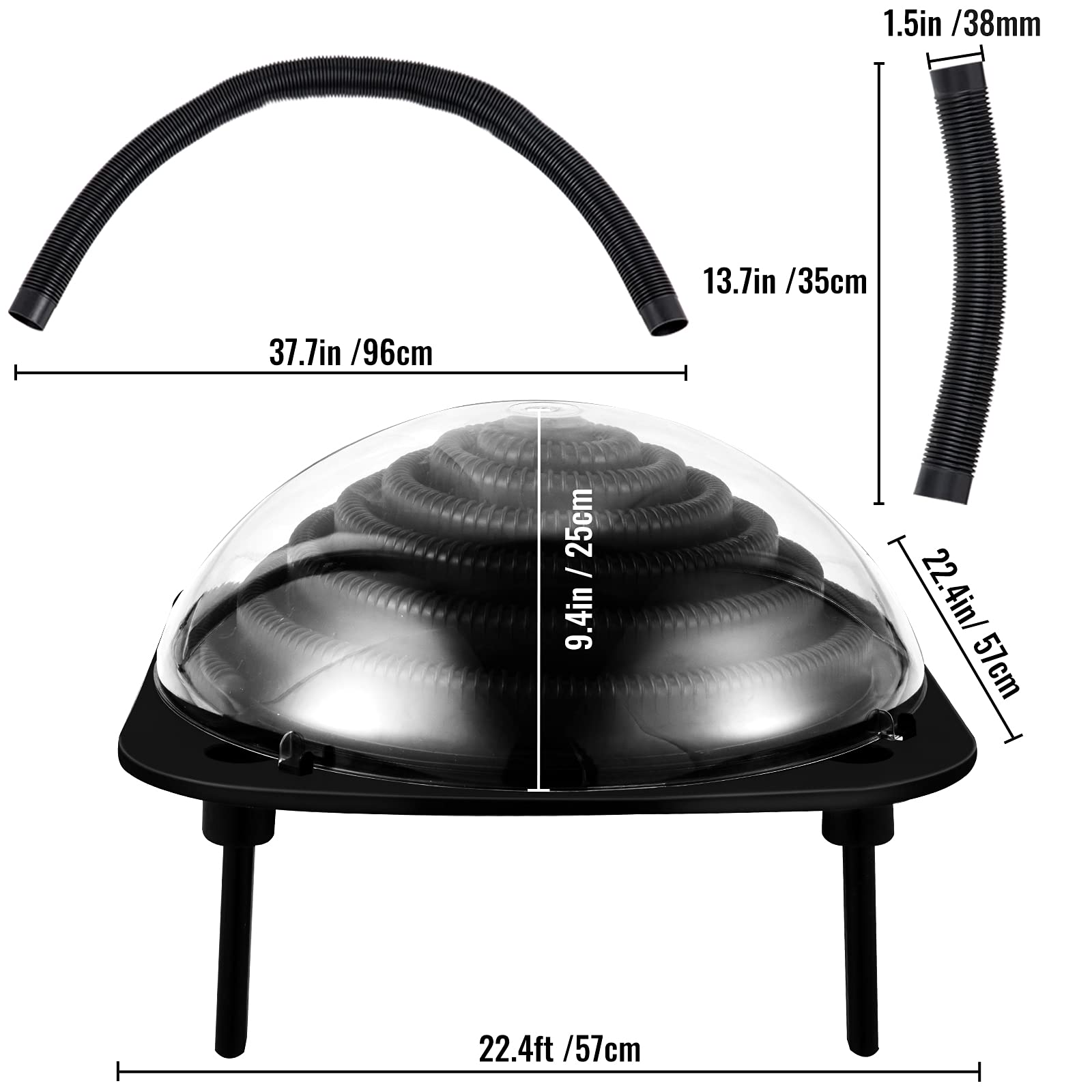 Vevor Solar Dome Heater For Inground Above Ground Swimming Pool ...