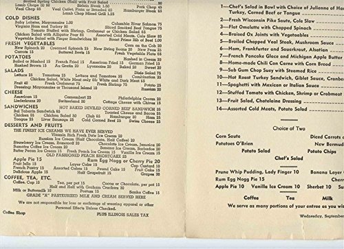 Hotel Sherman Coffee Shop Menu Chicago Illinois 1941 Old Train ...