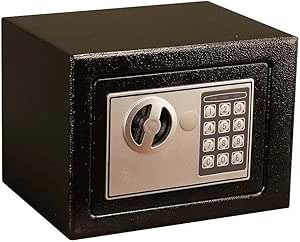 Small Safe Box for Money, 0.23 Cu ft Mini Fireproof Safe with ...