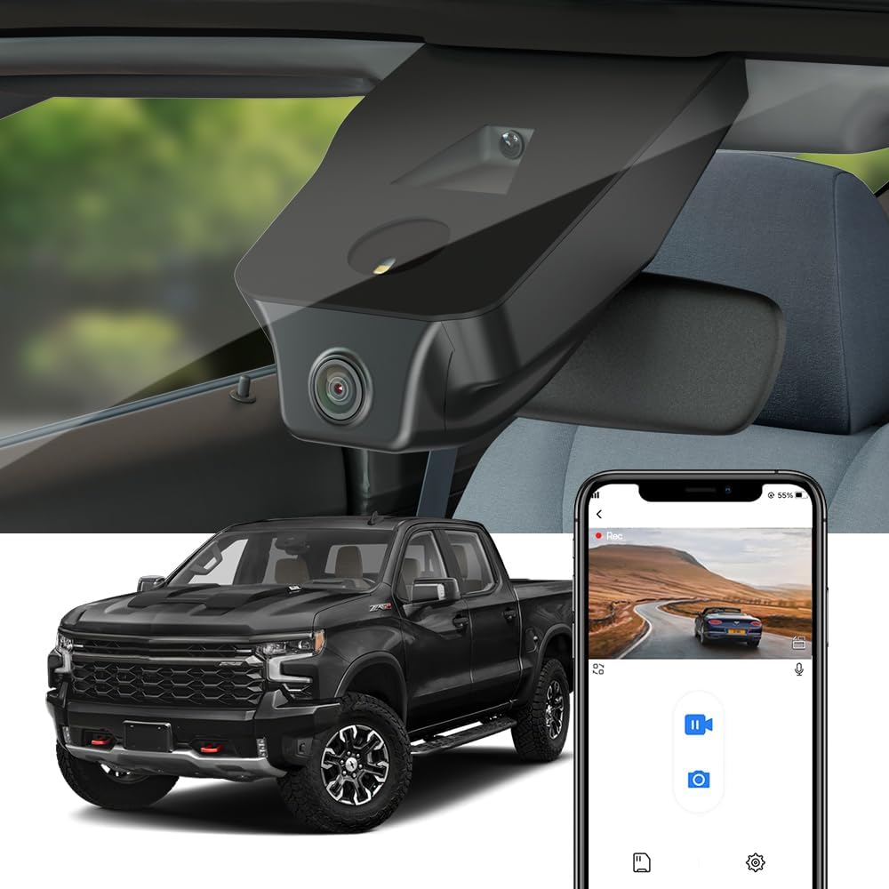 Amazon.com: Fitcamx 4K Dash Cam for 2022-2024 Chevy Silverado 1500 ...