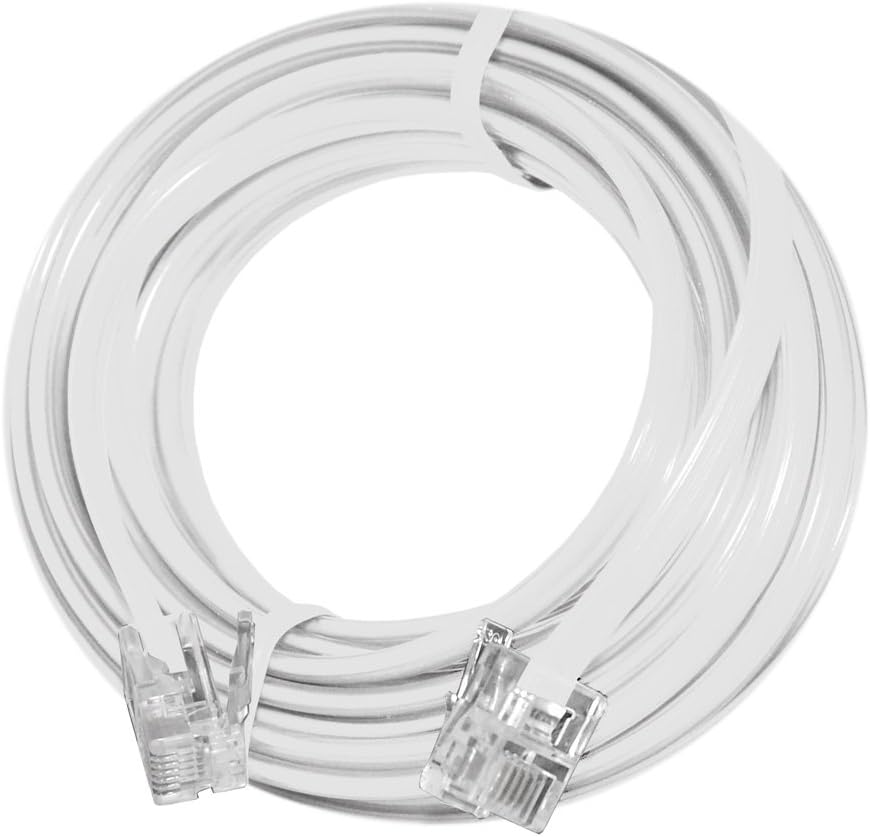 Amazon.com: AMZER 7 Feet Telephone Line Extension Cord Heavy Duty 4 ...