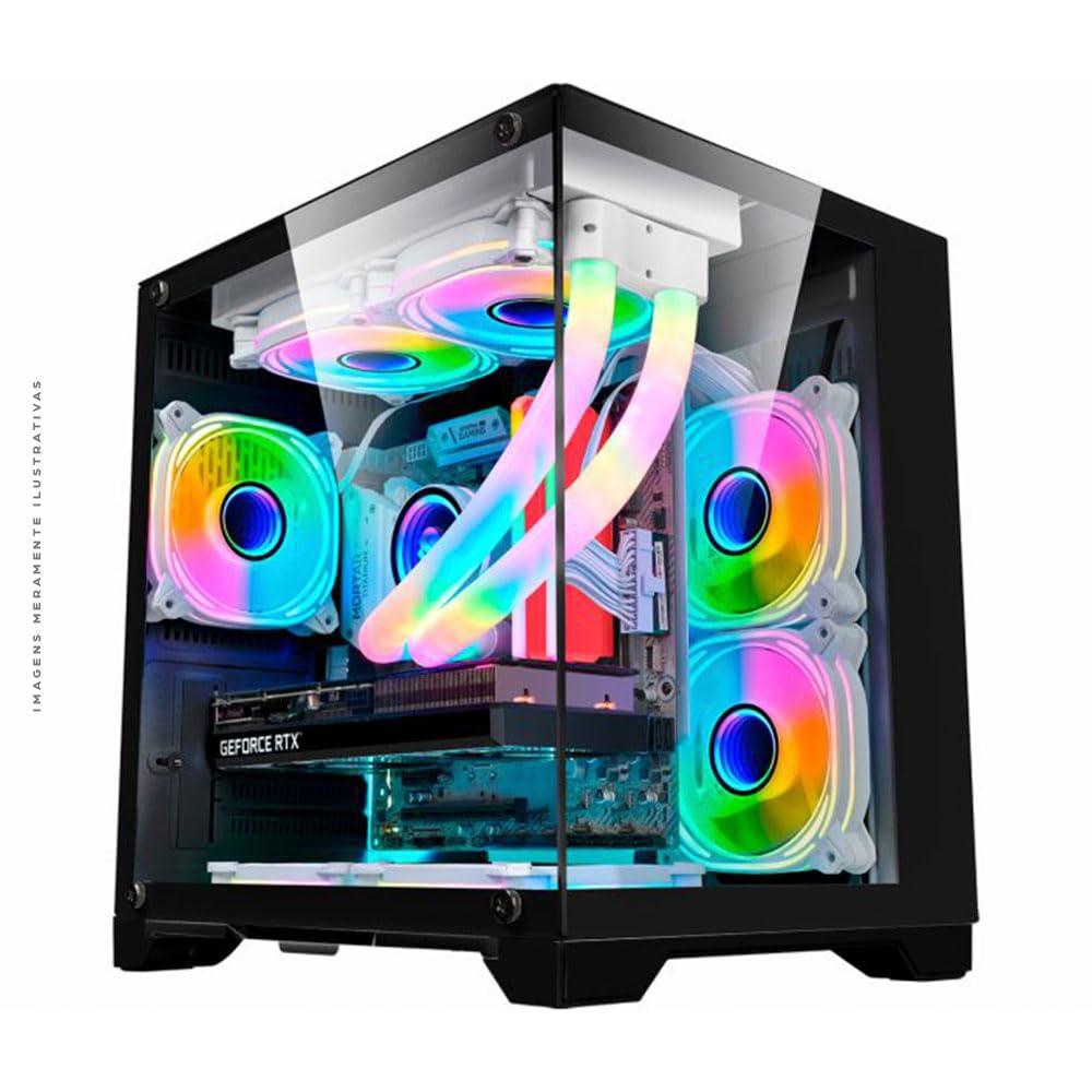 Gabinete Gamer K-Mex Space Aqua CG-10KN - Mini Tower, USB 2.0x2+3.2 ...