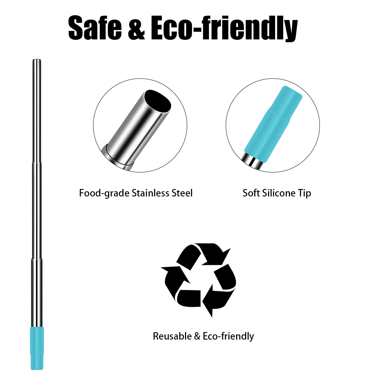 Snapklik.com : Metal Straws, Funbiz 3 Pack Reusable Collapsible ...