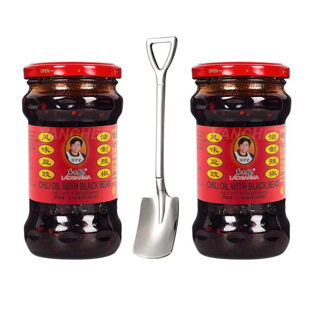Lao Gan Ma – Aceite de chile con frijoles negros 9.88 onzas 9.88oz, 2 ...