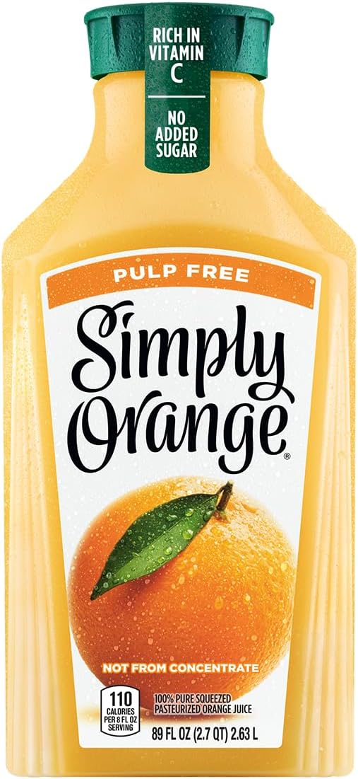 Amazon.com : SIMPLY Pulp-Free Orange Juice, 89 FZ : Grocery & Gourmet Food