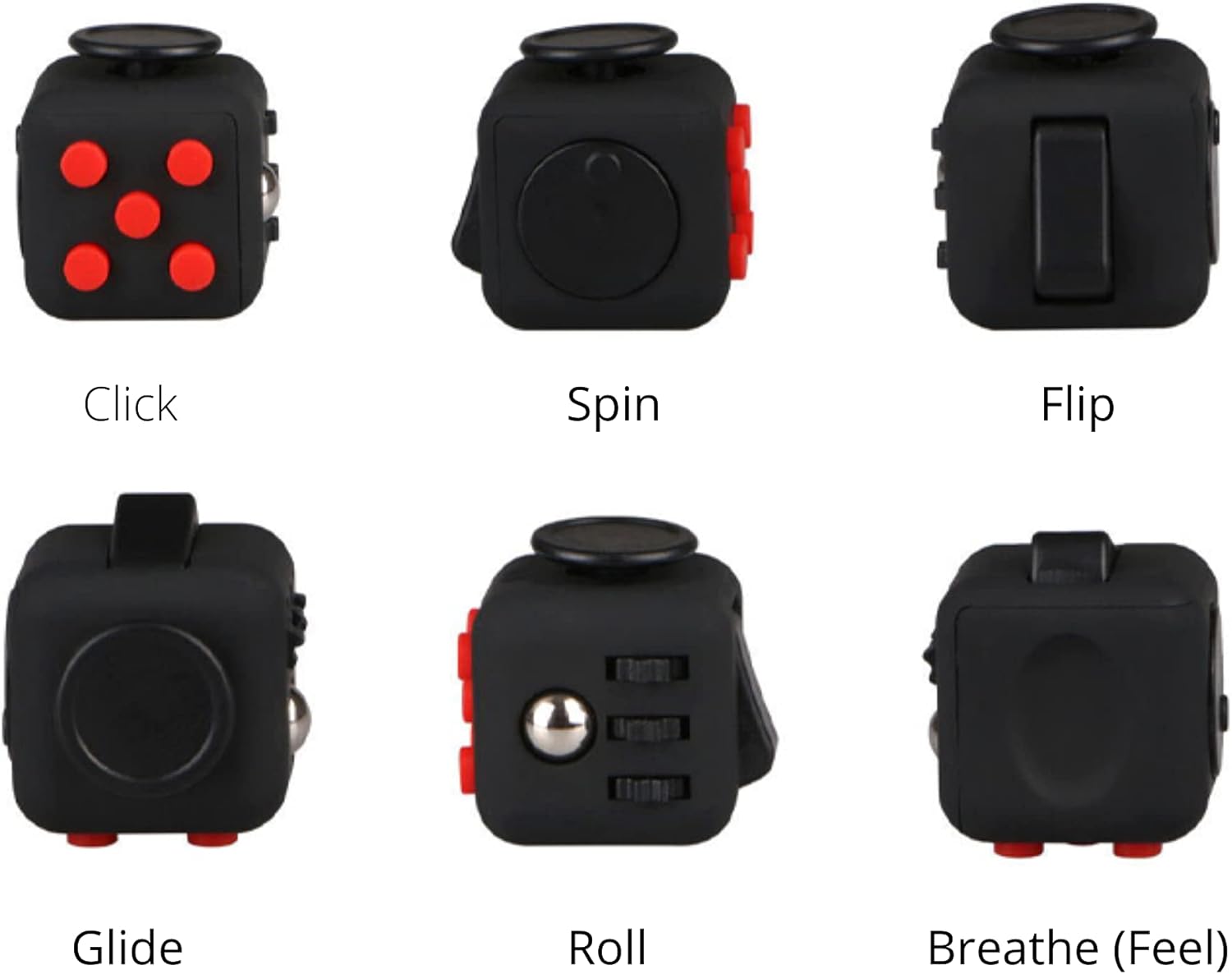 Resusly Magic Fidget Cube With 6 Pressure Or Stress Relief Functions ...