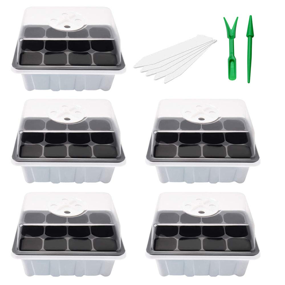 Buy NSWDYLO 5-Pack Seed Starting Trays 60 Cells Insert Hot House Seed ...