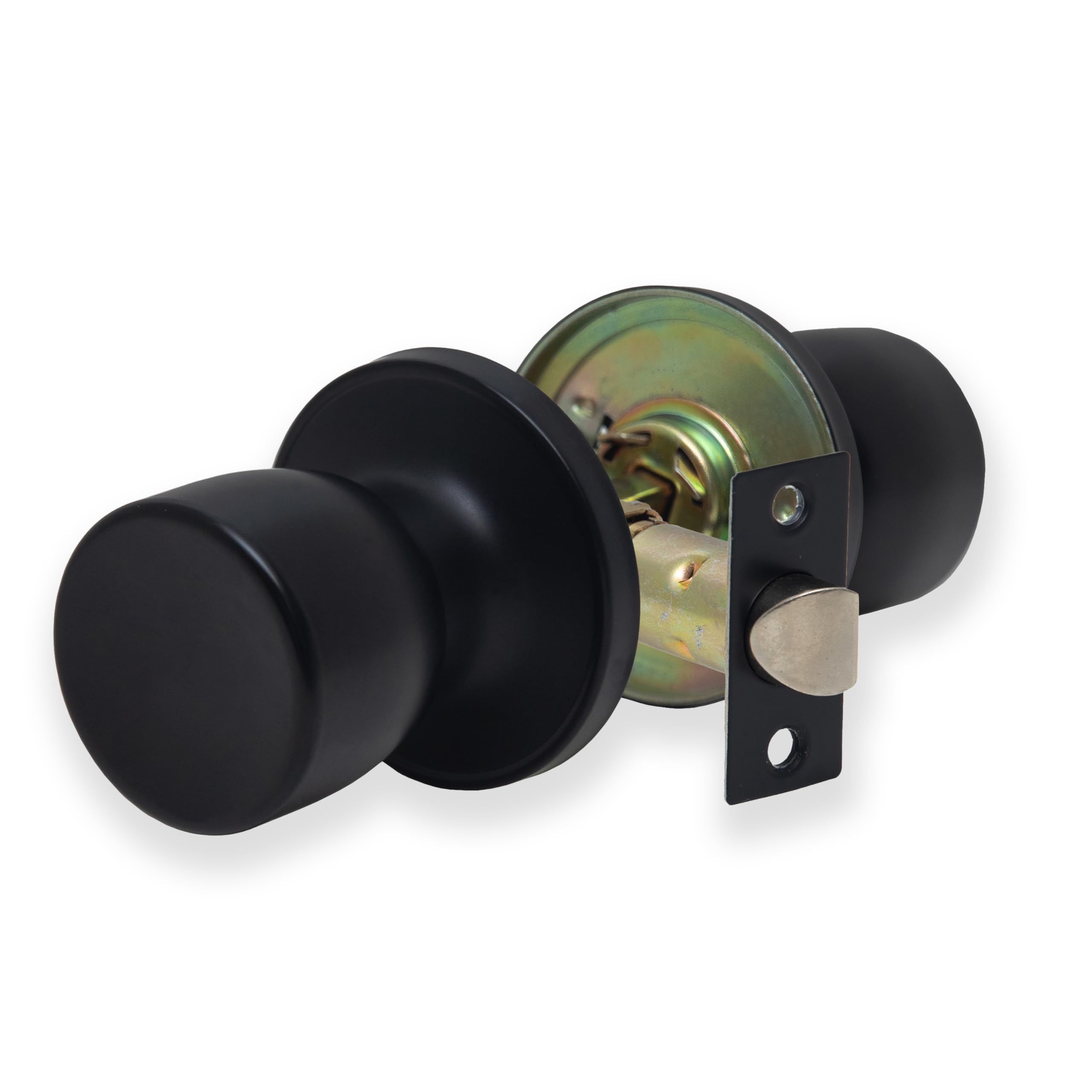 XFORT Tulip Passage Knob Set Matt Black, Door Knob for Internal Wooden ...