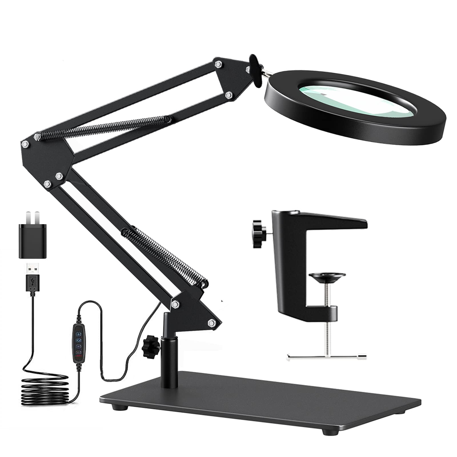 Buy 10X Magnifying Glass With Light And Stand HITTI 2 in 1 LED Lighted 