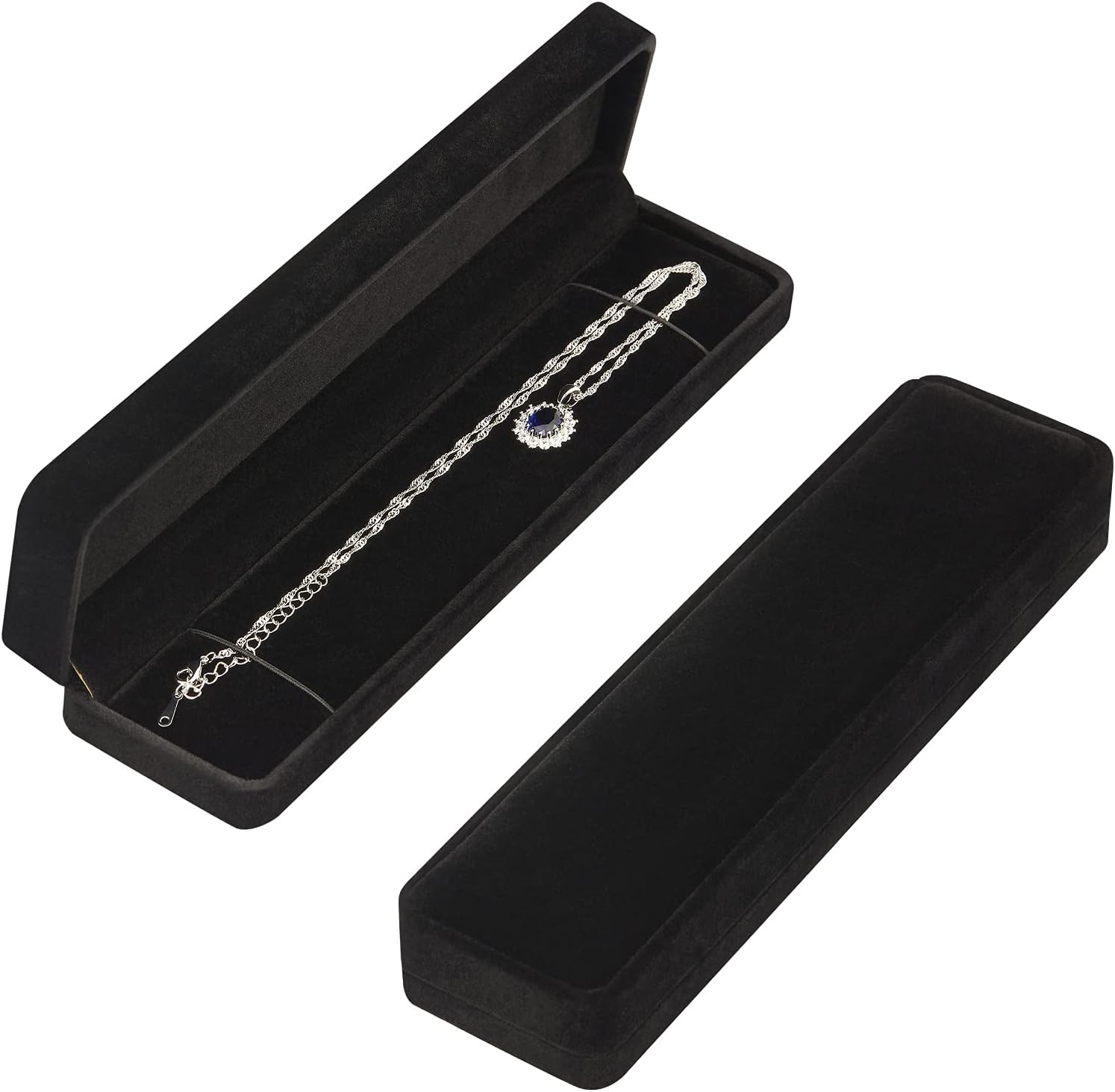 Amazon.com: LED Light Pendant Necklace Gift Box, Velvet Jewelry Storage ...