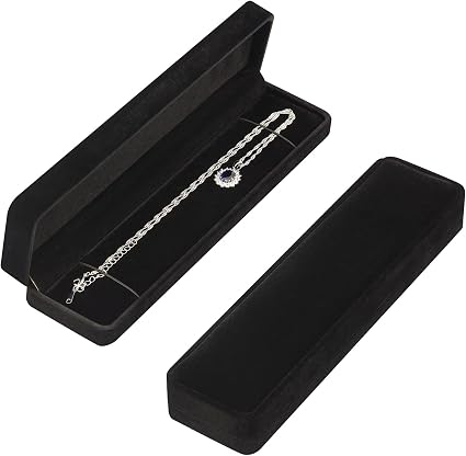 Amazon.com: LETURE 2 Pieces Long Velvet Jewelry Chain Necklace Gift Box ...