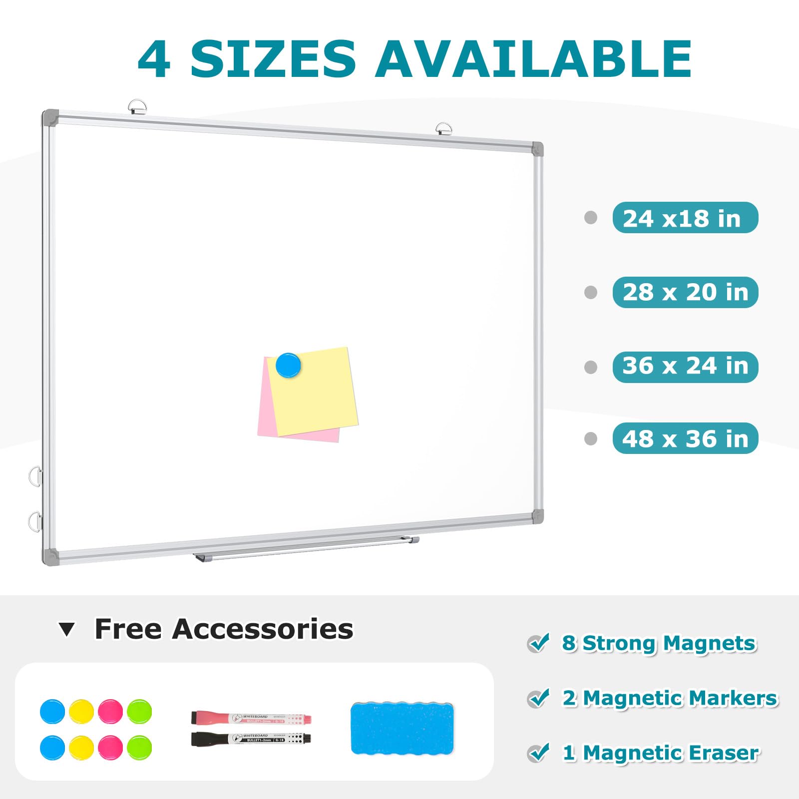 Snapklik.com : DOLLAR BOSS Whiteboard Dry Erase Board, Magnetic ...