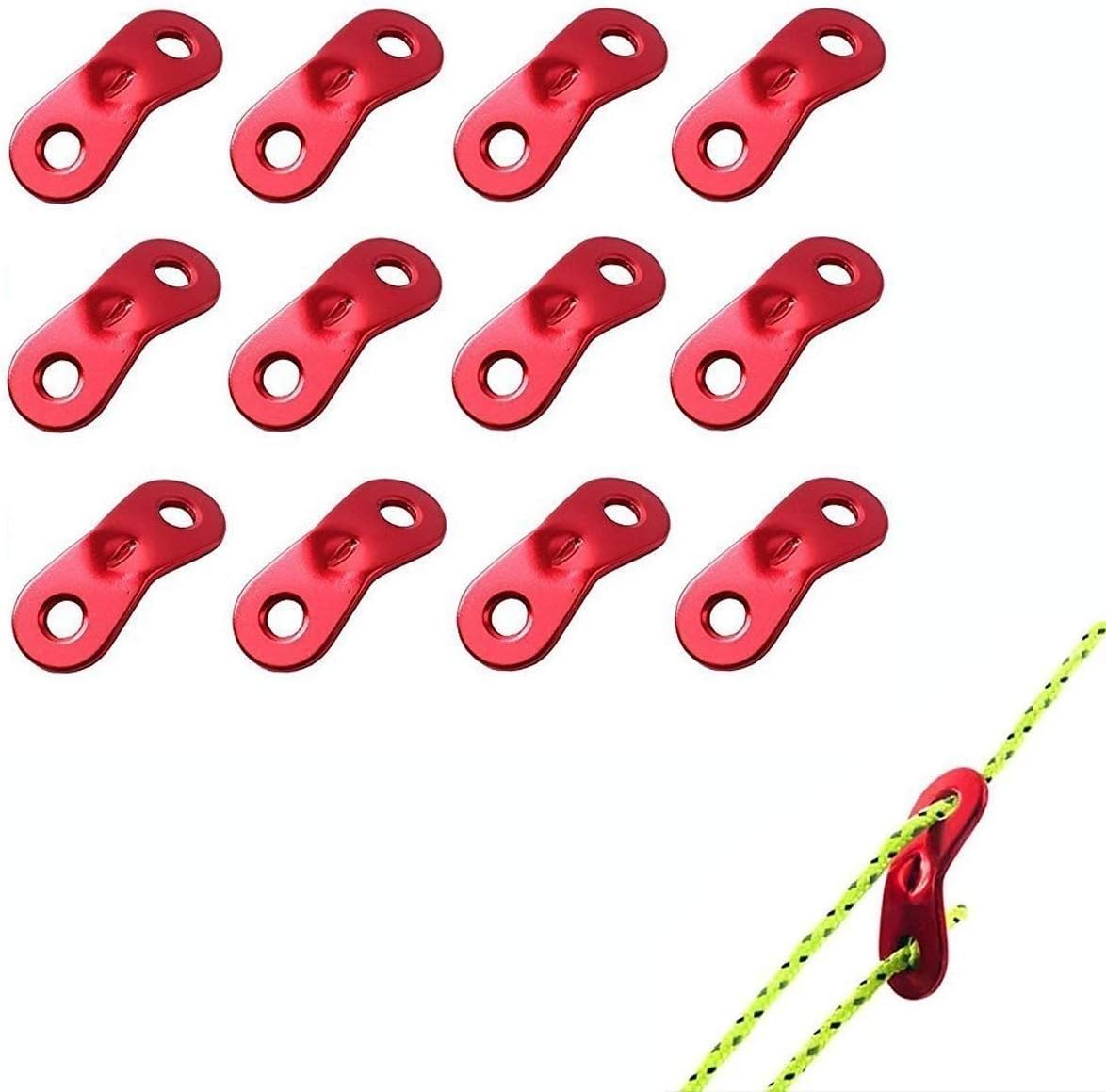 Amazon.com: 8Pcs Aluminum Alloy Tent Cord Tensioner Guyline Adjuster ...