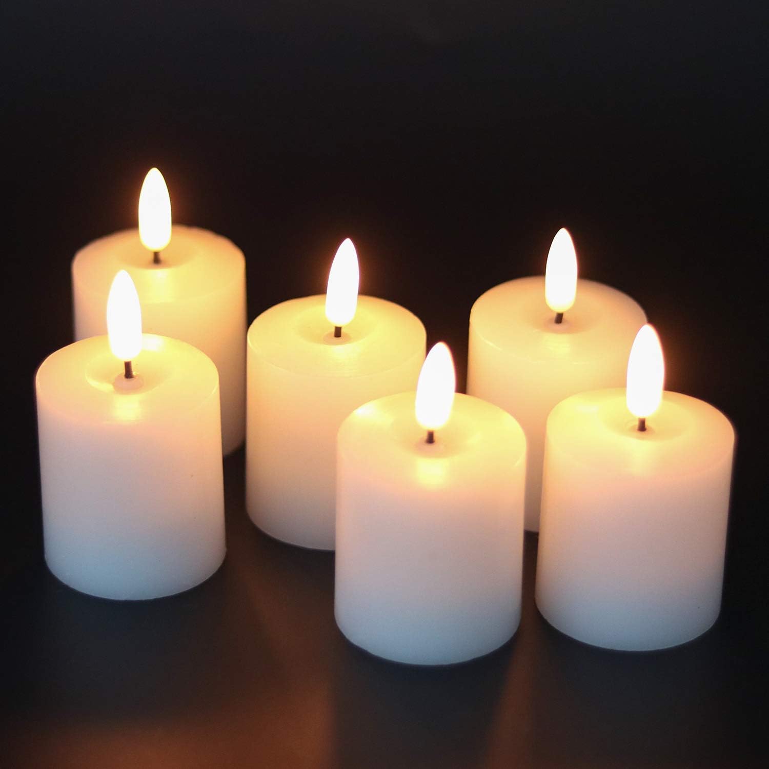 Amazon.com: LINCOUNTRY.Short Taper Candle Battery Operated White ...